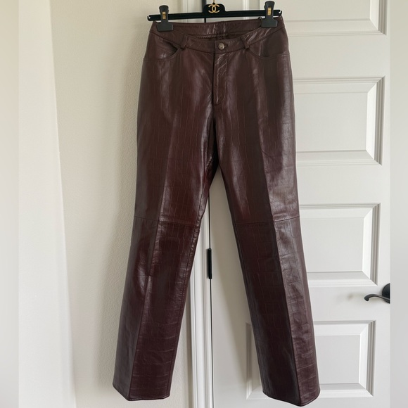 Vakko | Pants & Jumpsuits | Vintage Vakko New York Crocembossed Leather ...